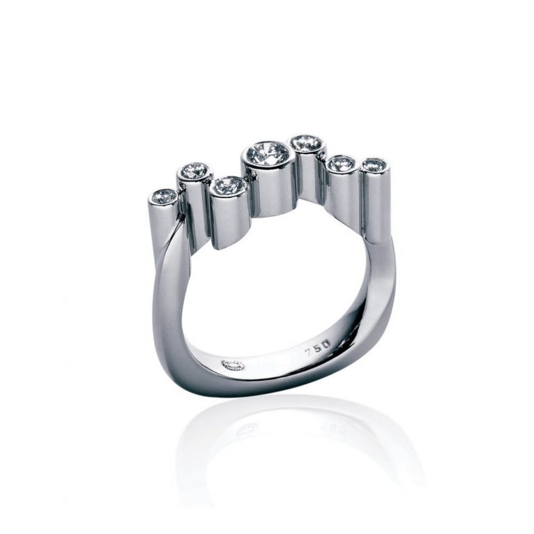 Georg Jensen 18ct White Gold & Diamond Cascade Ring | D J Massey & Son ...